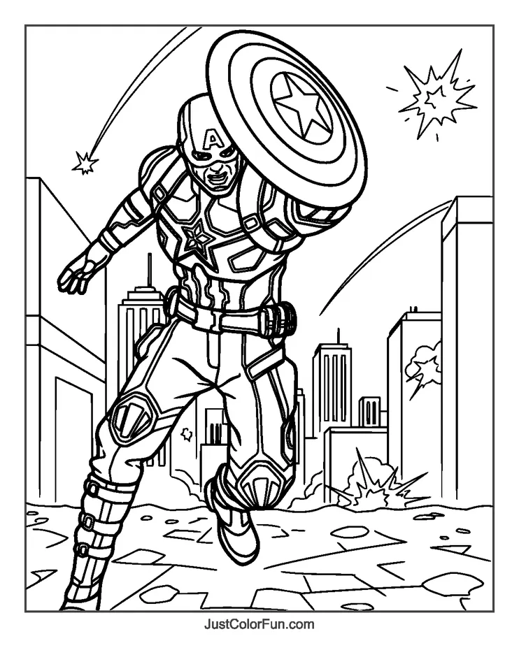 Captain America Coloring Pages - justcolorfun.com