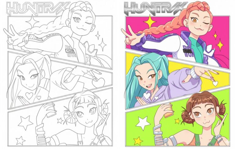 KPop Demon Hunters Coloring Pages (20 Free Printable PDFs)